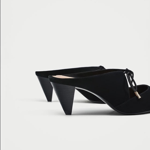 Zara | Shoes | Nwt Zara Black Tied Backless High Heel Shoes | Poshmark